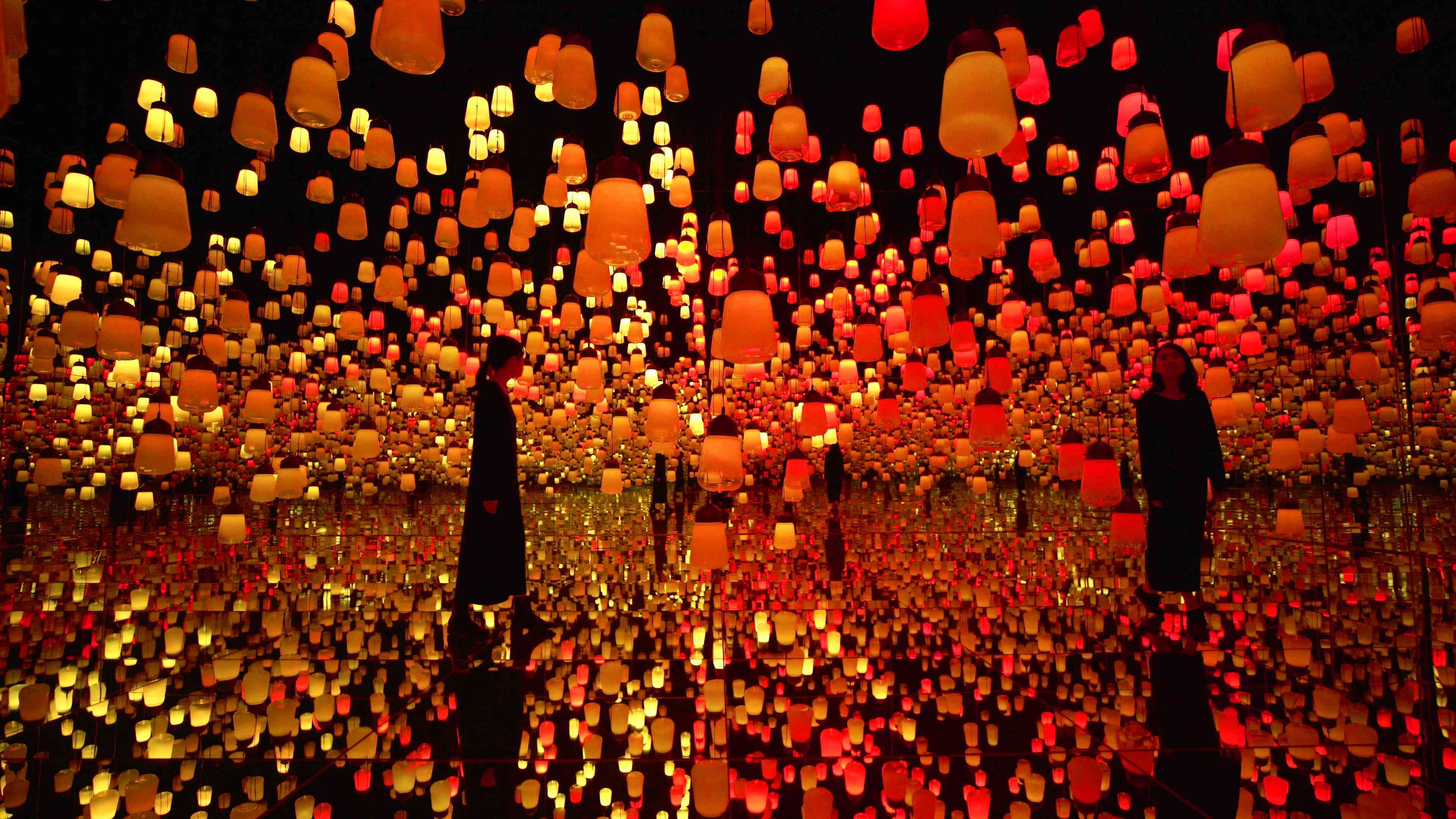 Forest of Resonating Lamps - One Stroke, Autumn Mountain Forest of Resonating Lamps - One Stroke, Autumn Mountain